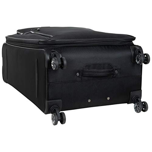Kenneth Cole REACTION Rugged Roamer Lightweight Softside Expandable 8-Wheel Spinner Luggage, Black, 2-Piece (20β Carry-On/28β Check Size)