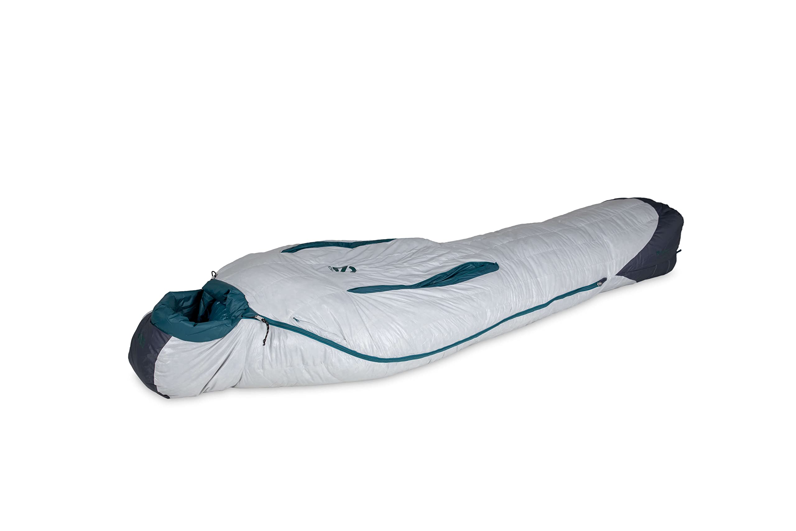 Nemo Kayu | Women's 15 Degree Down Sleeping Bag, Aluminum/Lagoon, Regular