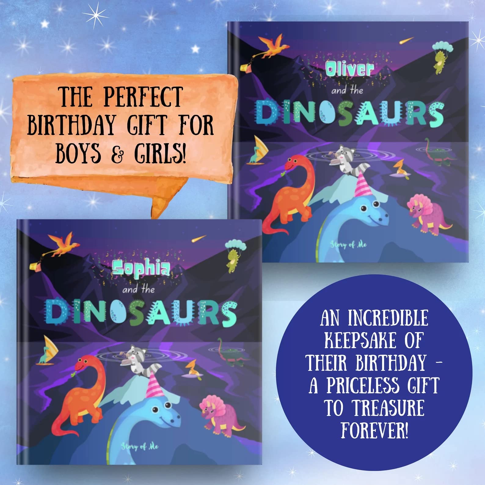Story of Me Dinosaurs Personalized Kids Book - Dinosaur Adventure - Kids Dinosaur Book Personalized with Child's Name and Other Customizations (Paperback)