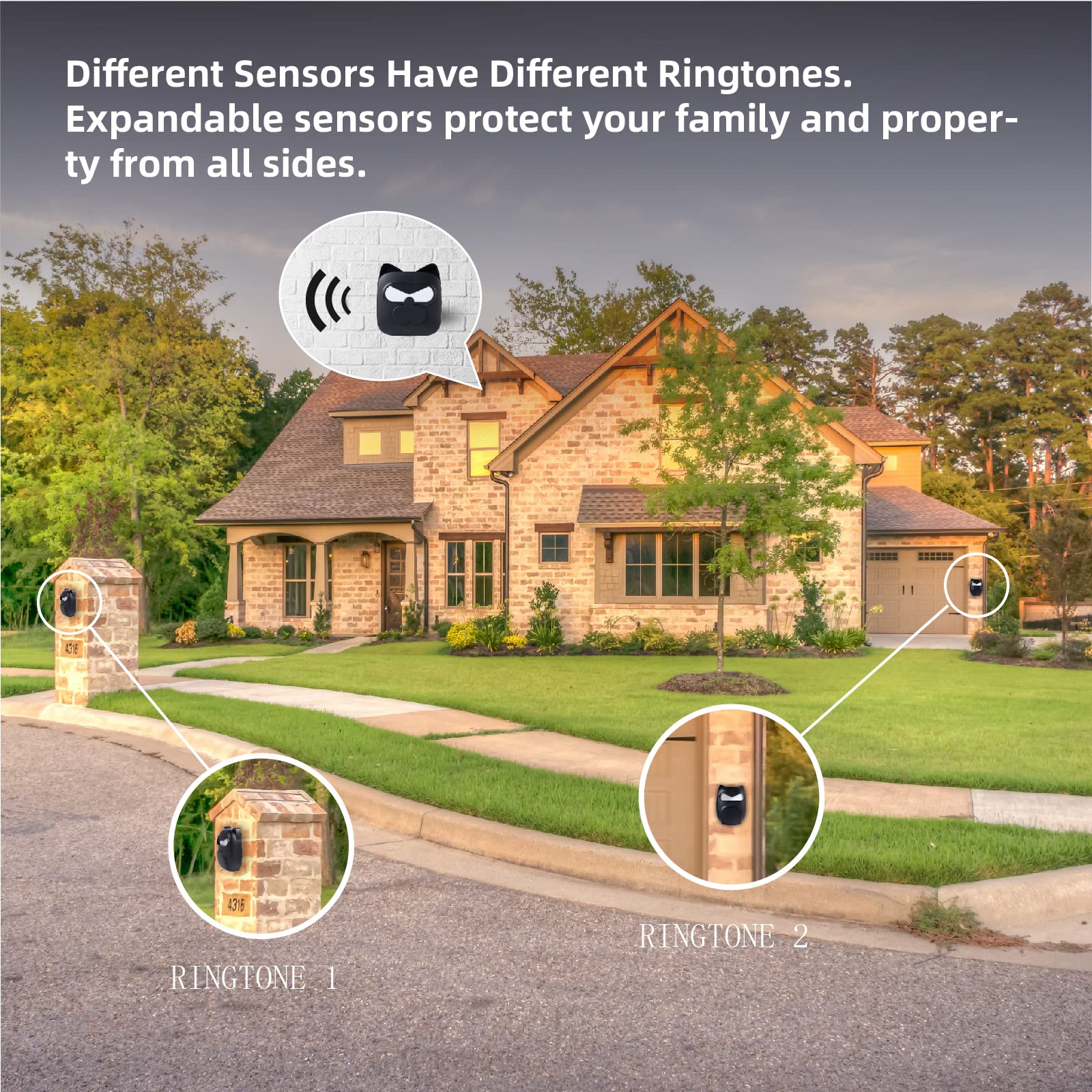 Seanme Driveway Alarm Wireless Outside Weatherproof, 328 ft Long Range Wireless Outdoor Driveway Sensor Alert, 1 Alarm and 2 Waterproof IP65 PIR Motion Detector