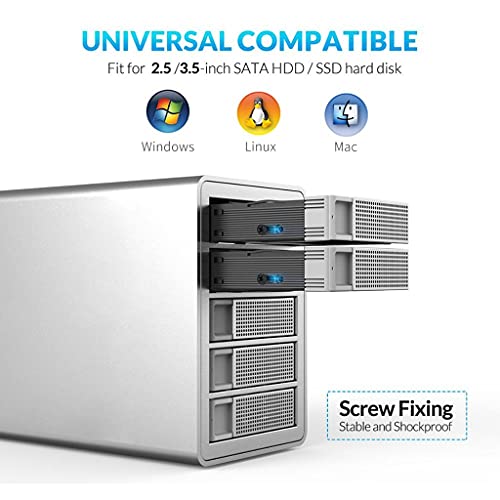 VIBY Multi Bay 3.5'' Aluminum Enterprise HDD Docking Station 32/64/80TB SATA to USB3.0 150W Internal Power HDD Case