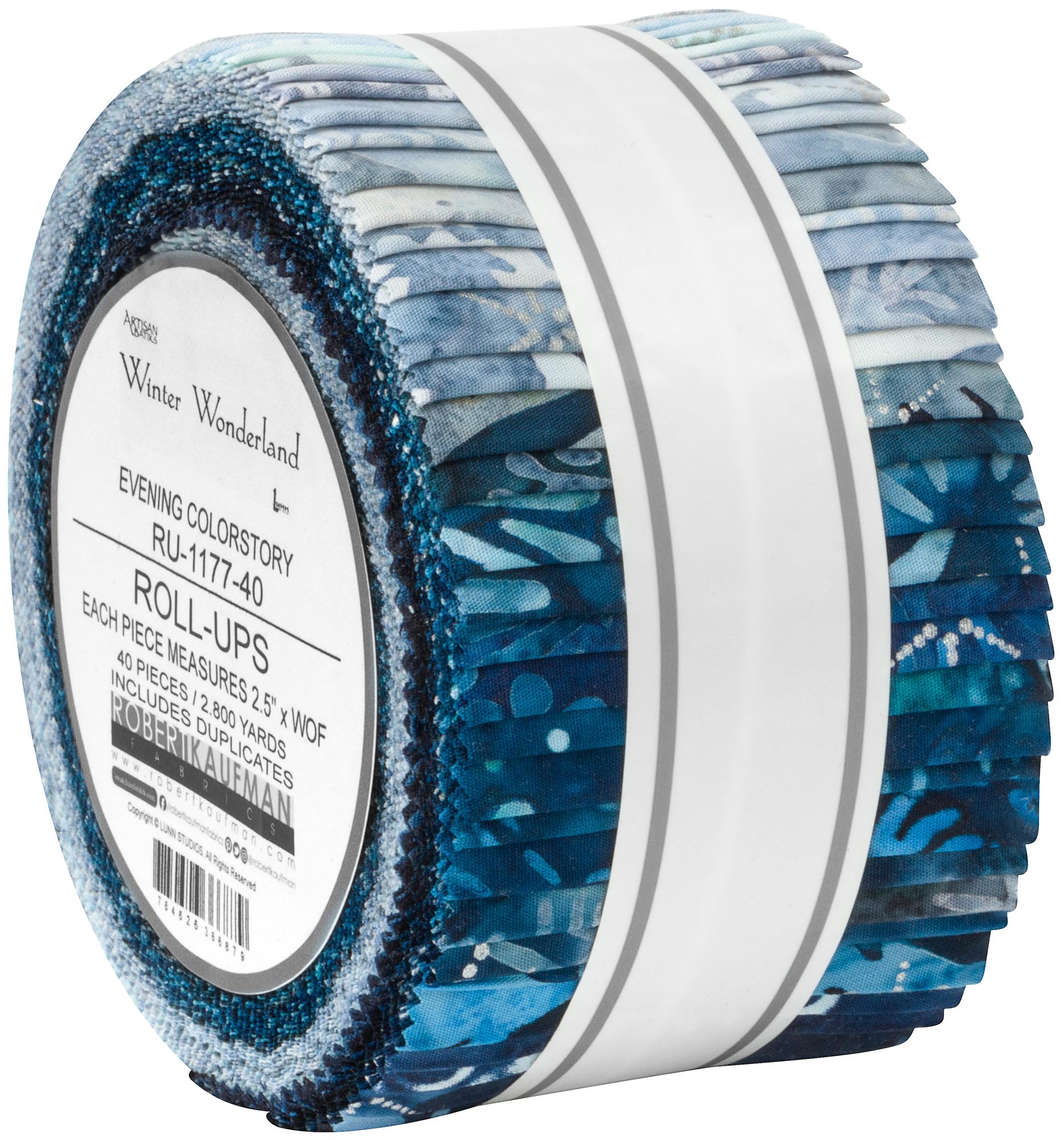 Lunn Studios Artisan Batiks Winter Wonderland Evening 40 2.5-inch Strips Robert Kaufman RU-1177-40