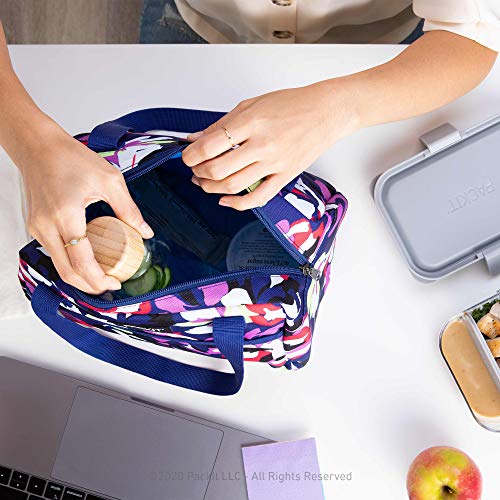 PackIt Freezable Hampton Lunch Bag with Shoulder Straps, Bright Floral