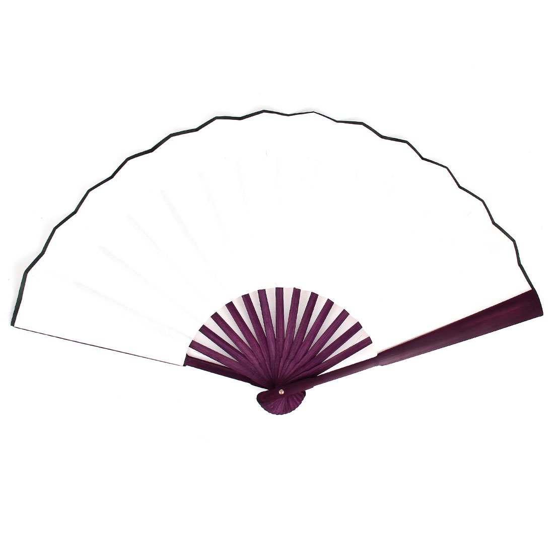 Qtqgoitem Men Women Wood Handle Fabric Folding Hand Fan 13-inch Length White (model: 420 26b 549 778 dbe)