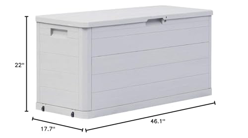 Tidyard Garden Storage Deck Box Plastic 74 Gal Lockable Garden Container Cabinet Toolbox for Patio, Lawn, Poolside, Backyard Outdoor Furniture 46.1 x 17.7 x 22 Inches (W x D x H)