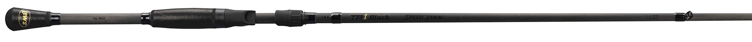 Lew's TP1 Black Speed Stick 7'2" Med HVY Cast Casting HM50 Jig Rod, One Size (TP1B72MH)