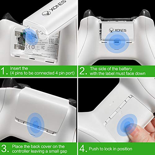Lithium Rechargeable Battery Pack for Both Xbox Series X|S and Xbox One/S/X/Elite/Elite 2 Controller; Plug Play and Charge Kit; Charging Status LED; Long Life; Quick Charge; 2 Sets for 2 Controllers