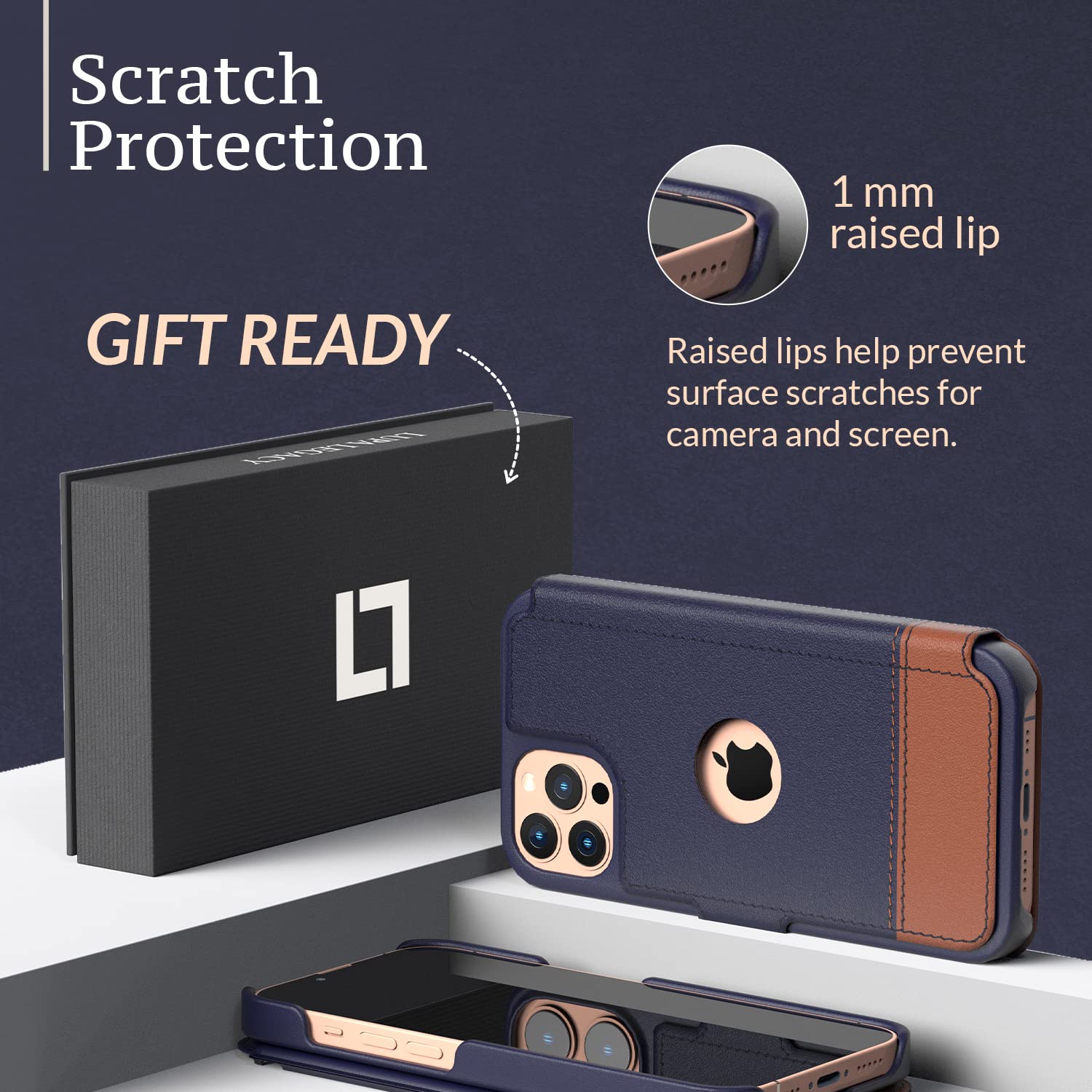 LUPA iPhone 11 Pro Max Wallet Case, Credit Card Holder, for Women & Men - Faux Leather Flip Case β Desert Sky