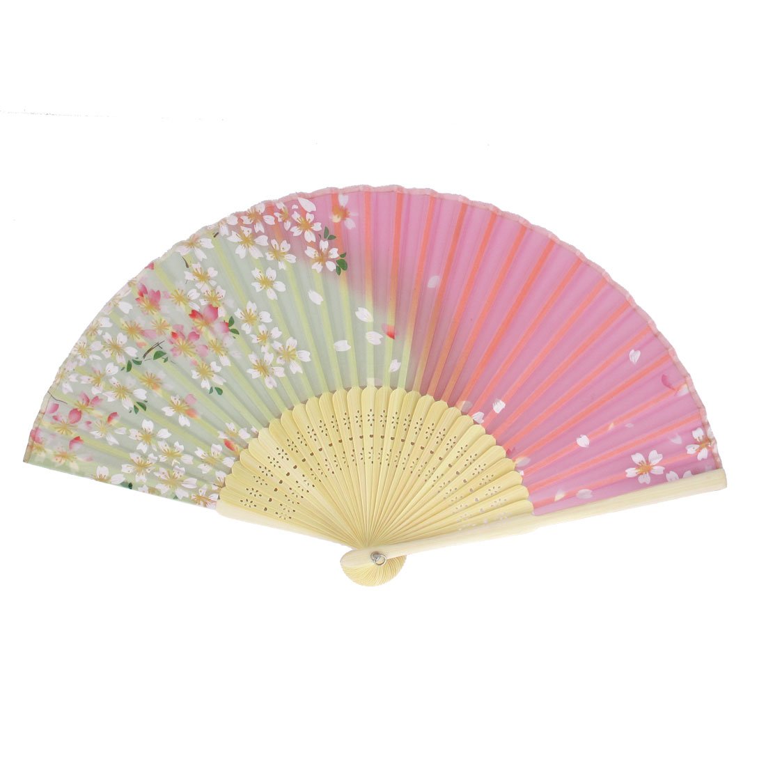 Qtqgoitem Orchid Printed Ribs Foldable Hand Fan Dark Blue (model: 06d 0df 1ee d9f 4e0)