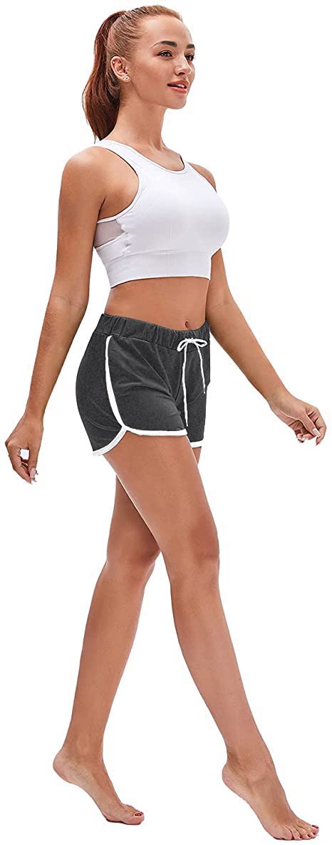Little Beauty Running Workout Athletic Yoga Shorts Dark Grey XL