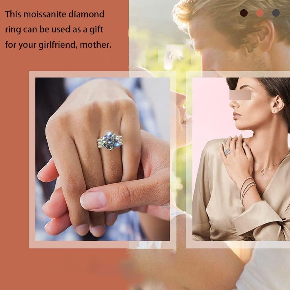 MJJLT Super Flash Diamond Ring, Bridal Set Elegant Rings Women Wedding Engagement Fashion Jewelry,Full Shiny Cubic Zircon Female Ring-No.8