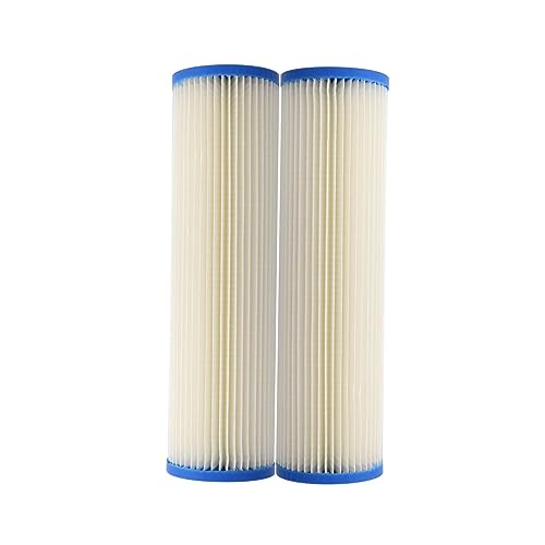 Tier1 20 Micron 10 Inch x 2.5 Inch | 2-Pack Pleated Cellulose Whole House Sediment Water Filter Replacement Cartridge | Compatible with American Plumber W20CLA, GE FXWPC, S1A-D, Home Water Filter