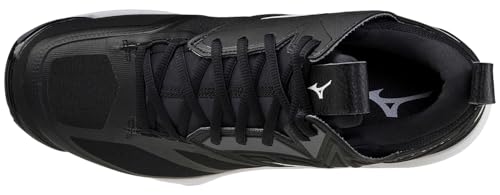 Mizuno Unisex Adult 2 Wave Momentum Mid Volleyball Shoe 10, Black/White, 11.5 Women/10 Men US