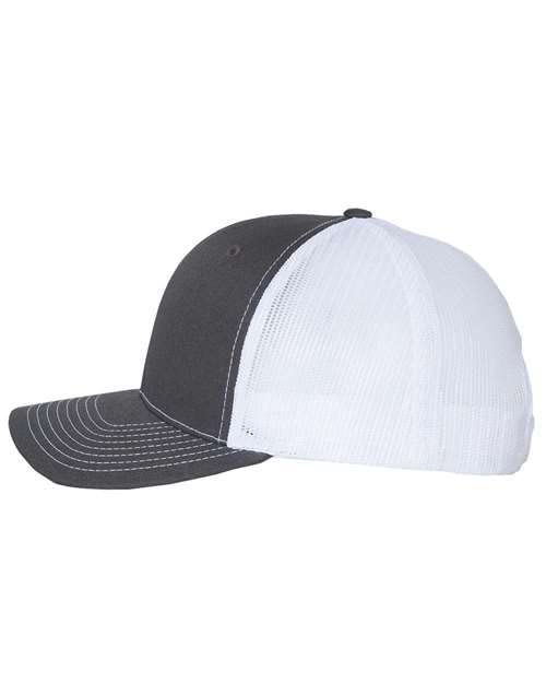 Richardson 112 Pack of 12 Custom Hat with Embroidered Text/Logo, Personalized Adjustable Snapback Trucker Cap (Adjustable, 12 Pack Charcoal White)