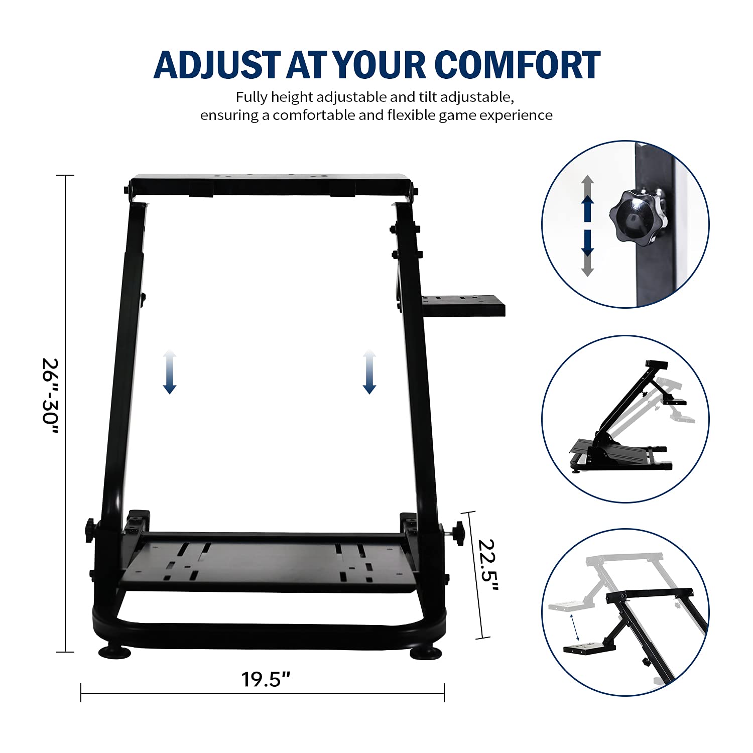 Pro Racing Wheel Stand for Logitech G920 G29, Premium Fully Adjustable Gaming Steering Wheel Stand, Upgrade 2 Side Shifter Mount - Compatible for Ferrari Thrustmaster Fanatec PS4 Xbox Racing Simulator