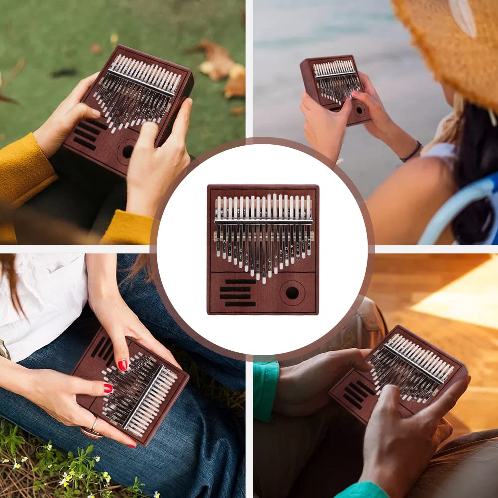 Saycker Thumb Piano,Portable 17 Keys Thumb Pianos Musical Instruments Set,Easy to Learn,Musical Instruments for Kid Adult Beginners Professional(Retro Color)