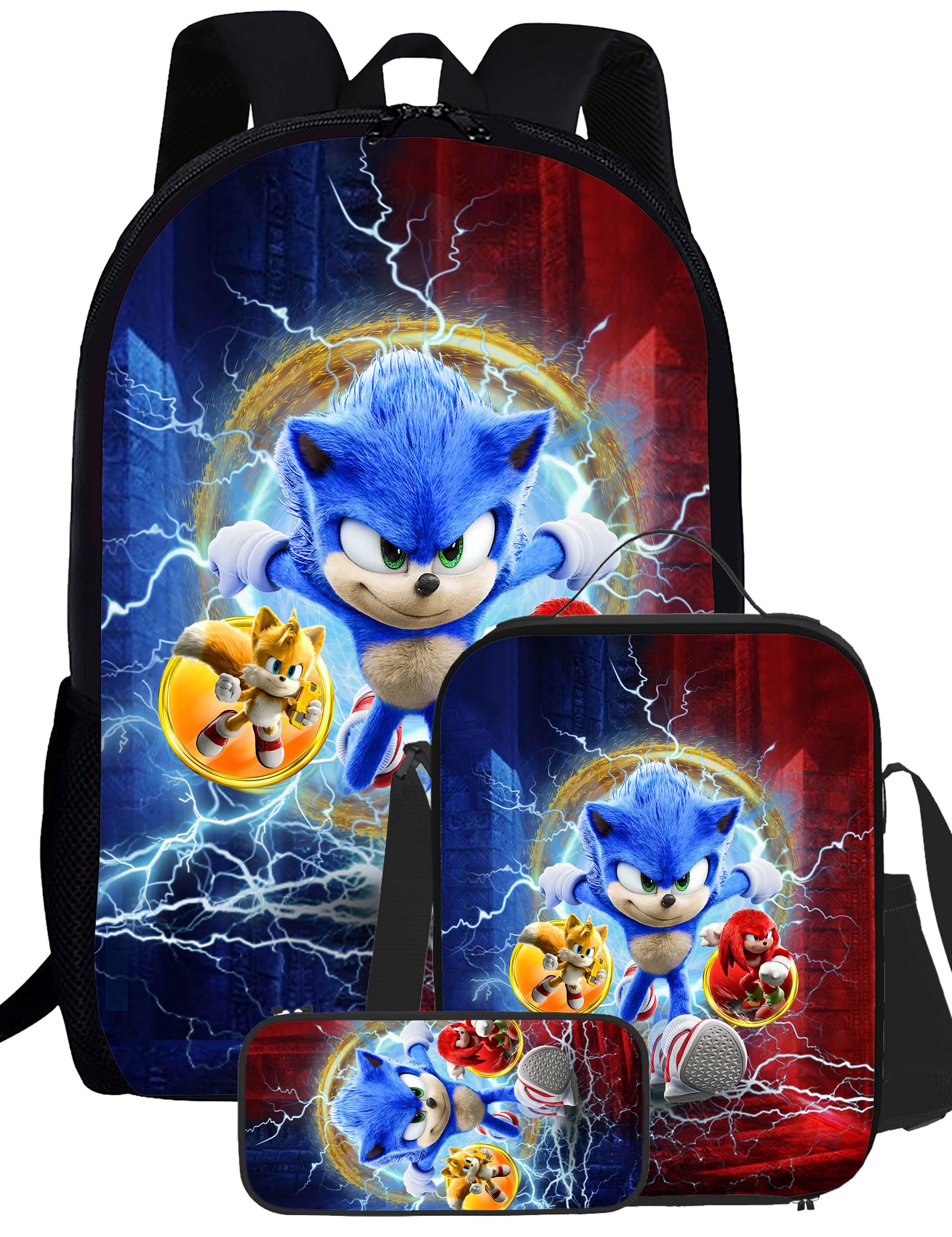 MACIUM Cartoon Backpack Set - 17-inch Casual Daypack with Lunch Box and Pencil Case - Fun Birthday Gift Idea for Anime Fans S1
