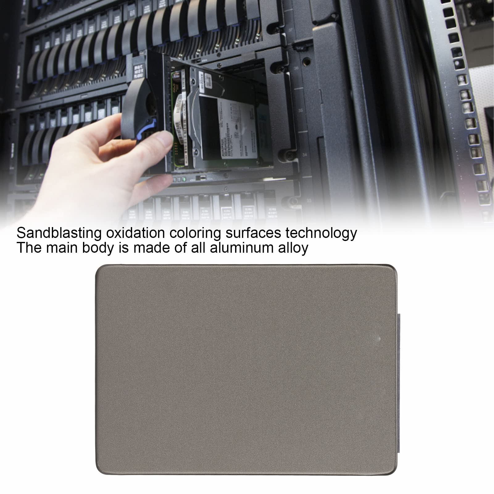 SSD Chassis, Ultrathin 6Gbps Sandblasted Oxidation Point SSD Hard Drive Adapter Computer Backlit Board for Hard Drive Grey