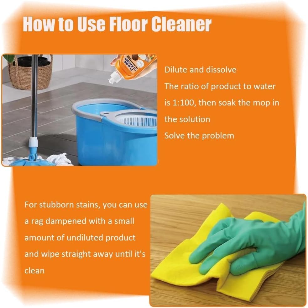 KCRPM Floor Cleaner, Powerful Decontamination Floor Cleaner, Momeng Hardwood Floor Cleaner Orange, Multipurpose Floor Cleaner for Wood (2pcs)