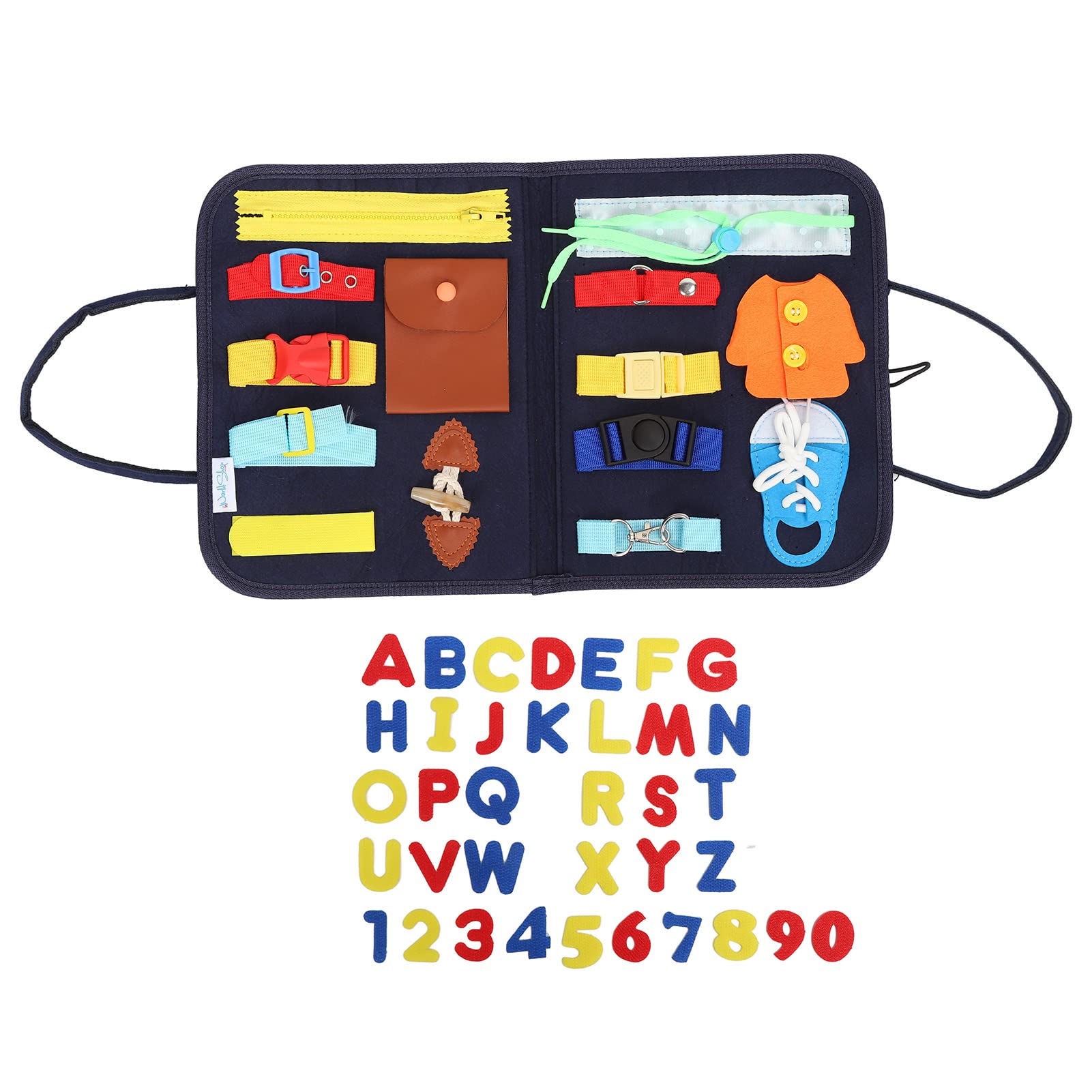 Sensory Activity Blanket, Portable Intelligence Development with Alphabet Sticker Dementia Fidget Toys for Elderly People