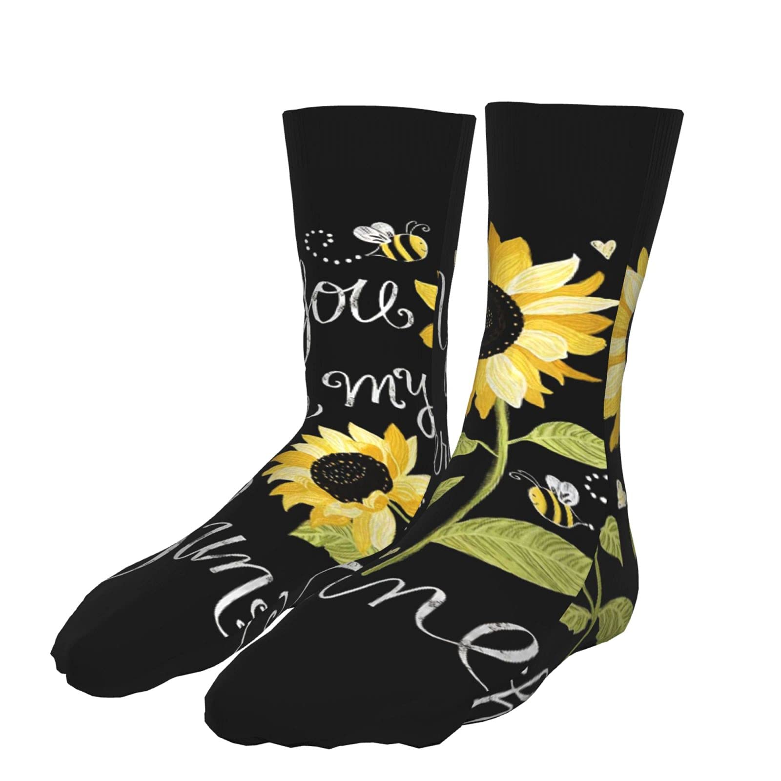NDZHZEO Crew Socks For Women Men Sport Athletic Cushion Novelty With Moisture Wicking Sunflower Performance Socks