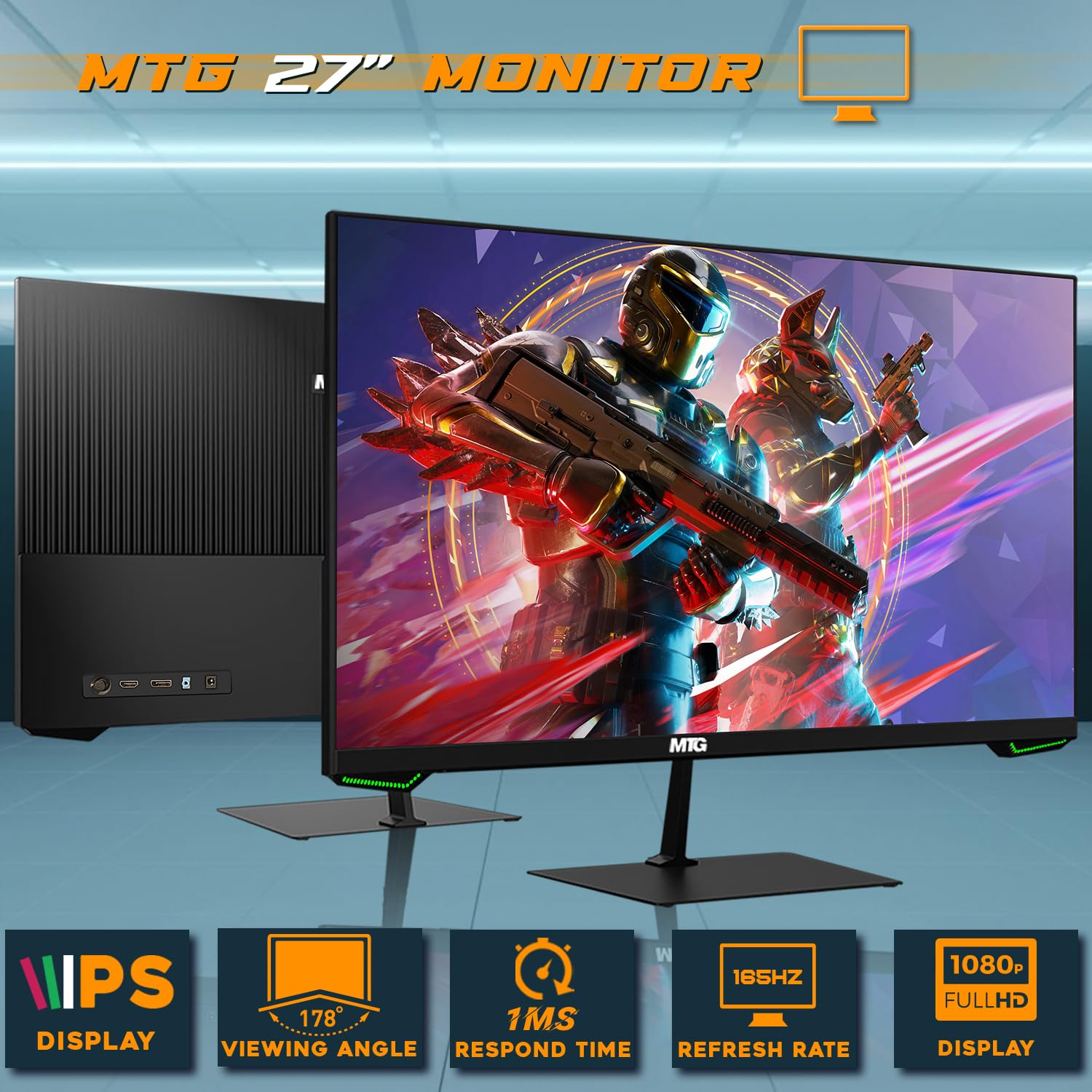 MTG Khuno Gaming Tower PC- Intel Core i7 4th Gen, RTX 2060S 8GB 256bits, 16GB RGB ARGB Ram, 512GB Nvme, 27 Inch 165HZ Gaming Monitor, Gaming Kit Webcam, Win 10 Pro