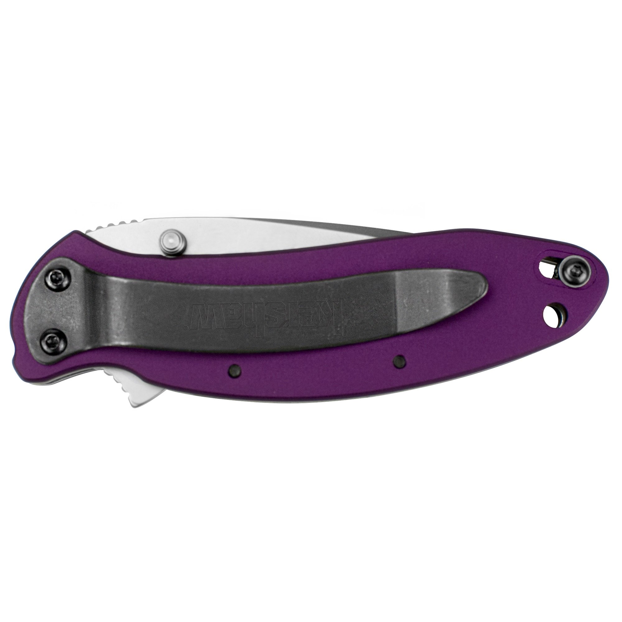 Kershaw Purple Scallion Pocket Knife, 2.25β Stainless Steel Blade with Assisted Opening, Aluminum Handle with Single-Position Pocketclip, Small Folding Knife