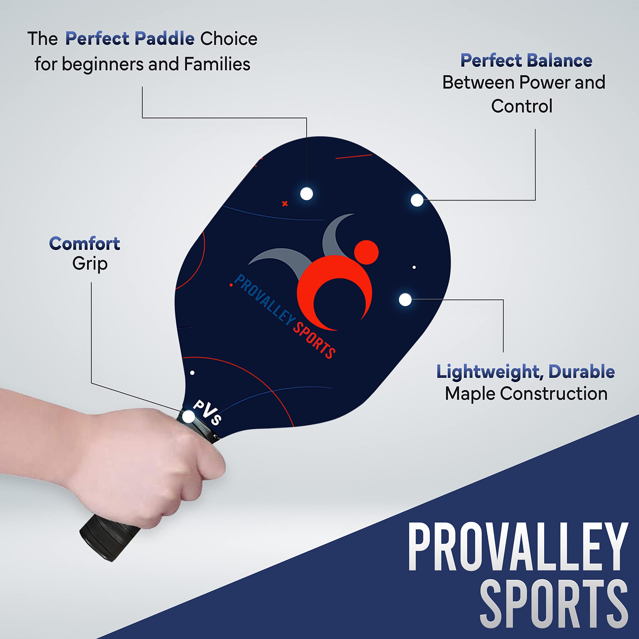 Premium Wooden Pickleball Paddle Set - Complete Pickleball Kit with 4 Rackets, 4 Pickle Balls, Ergonomic Grips, and Mesh Bag
