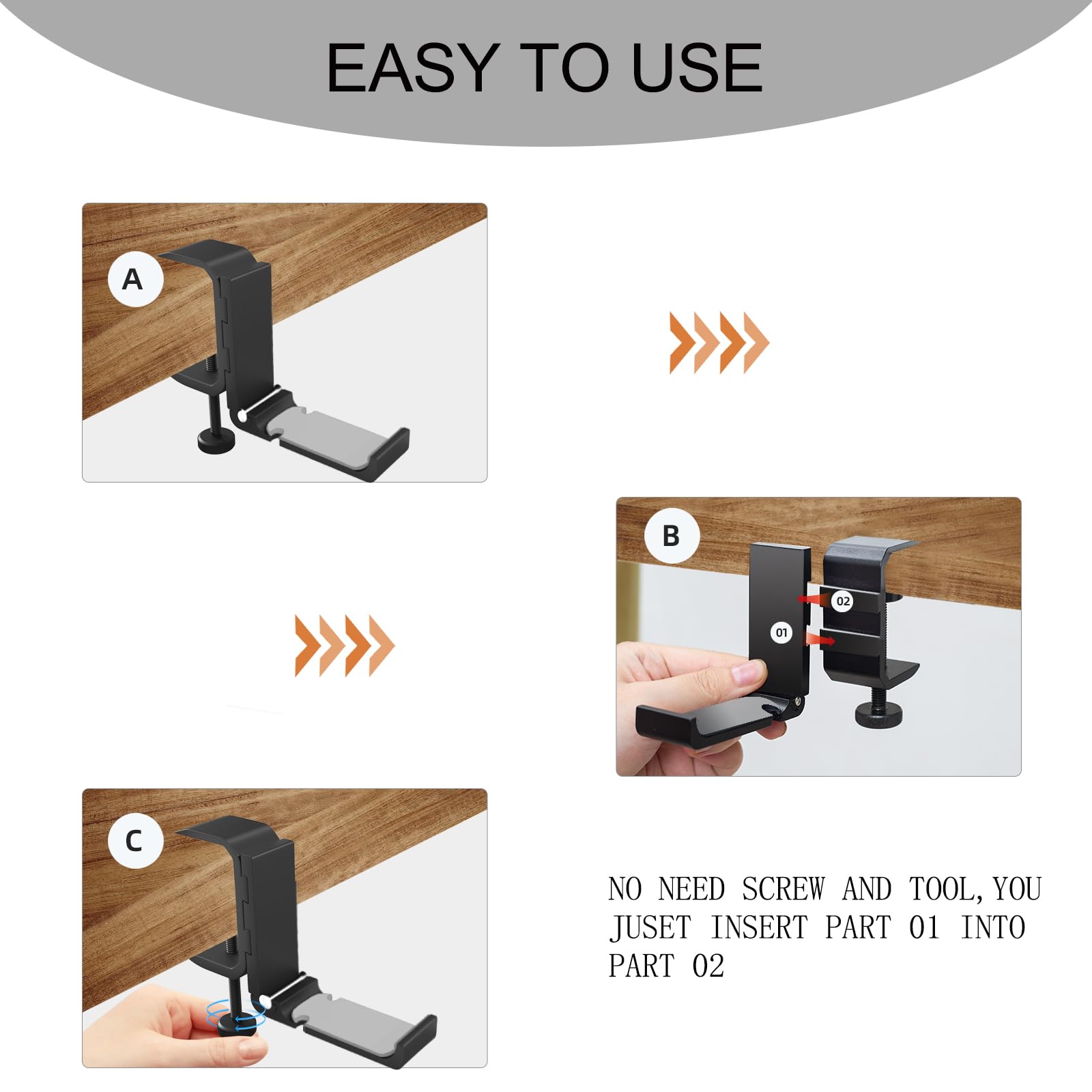 Sentoda Bag Hanger for Table Desk,Set of 2 Foldable Aluminum Purse Handbag Hook Hanger Holder for Women and Girls