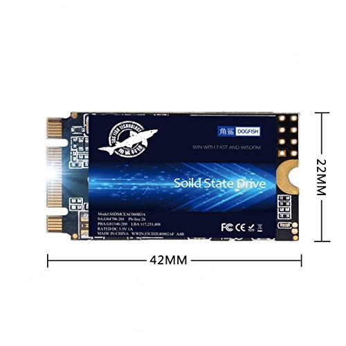 SSD SATA M.2 2242 500GB Dogfish Ngff Internal Solid State Drive High Performance Hard Drive for Desktop Laptop SATA III 6Gb/s (500GB, M.2-2242)