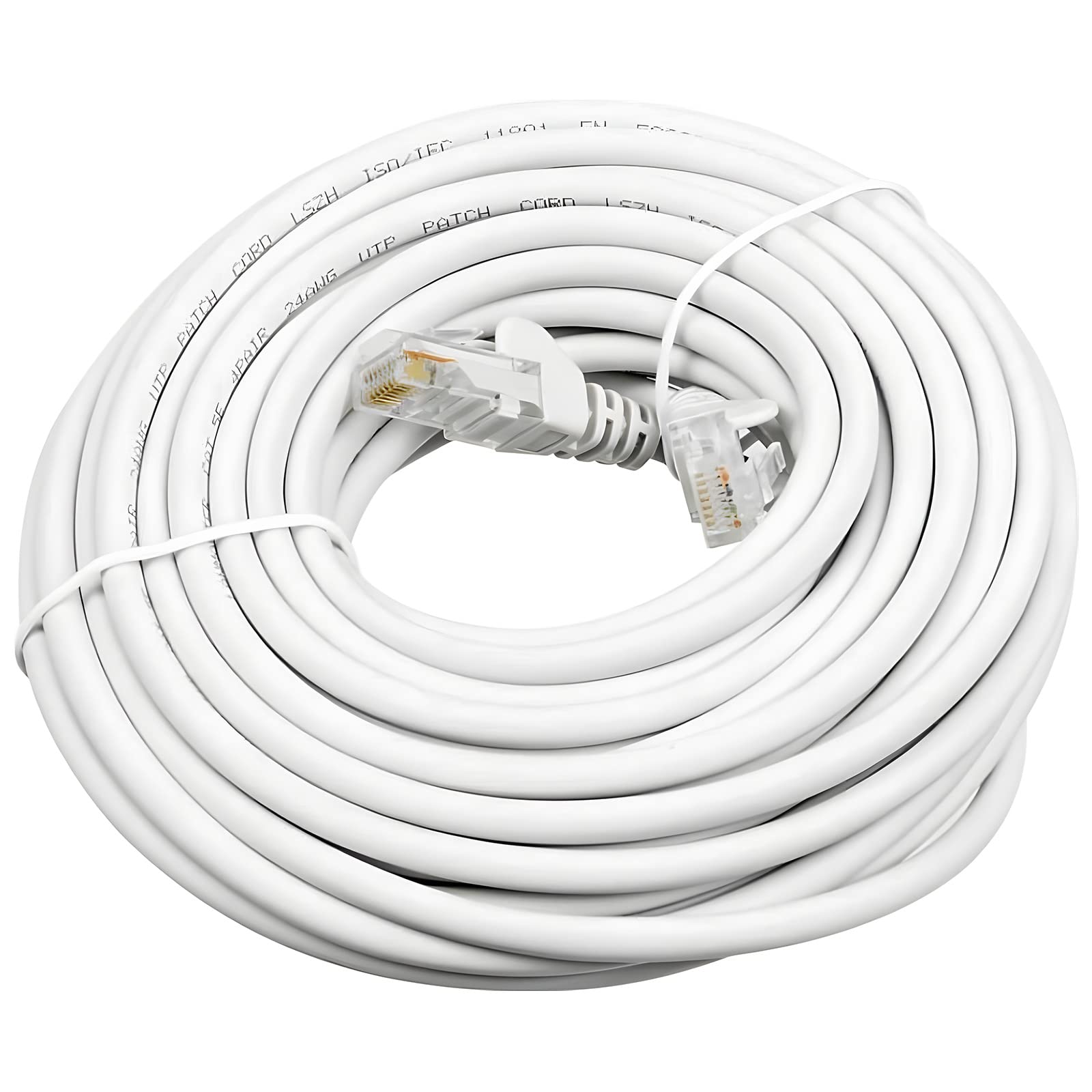 ThePoEstore 100 ft Cat 5 Ethernet Cable，Cat5e Internet Network LAN Cables，350MHz RJ45 Gigabit White Snagless Patch Cord，for PC, Server, Router, Modem, TV, PS5 Ethernet Device