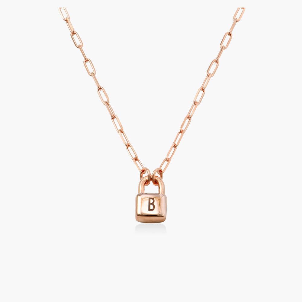 Oak&Luna - Personalized Initial Lock Necklace