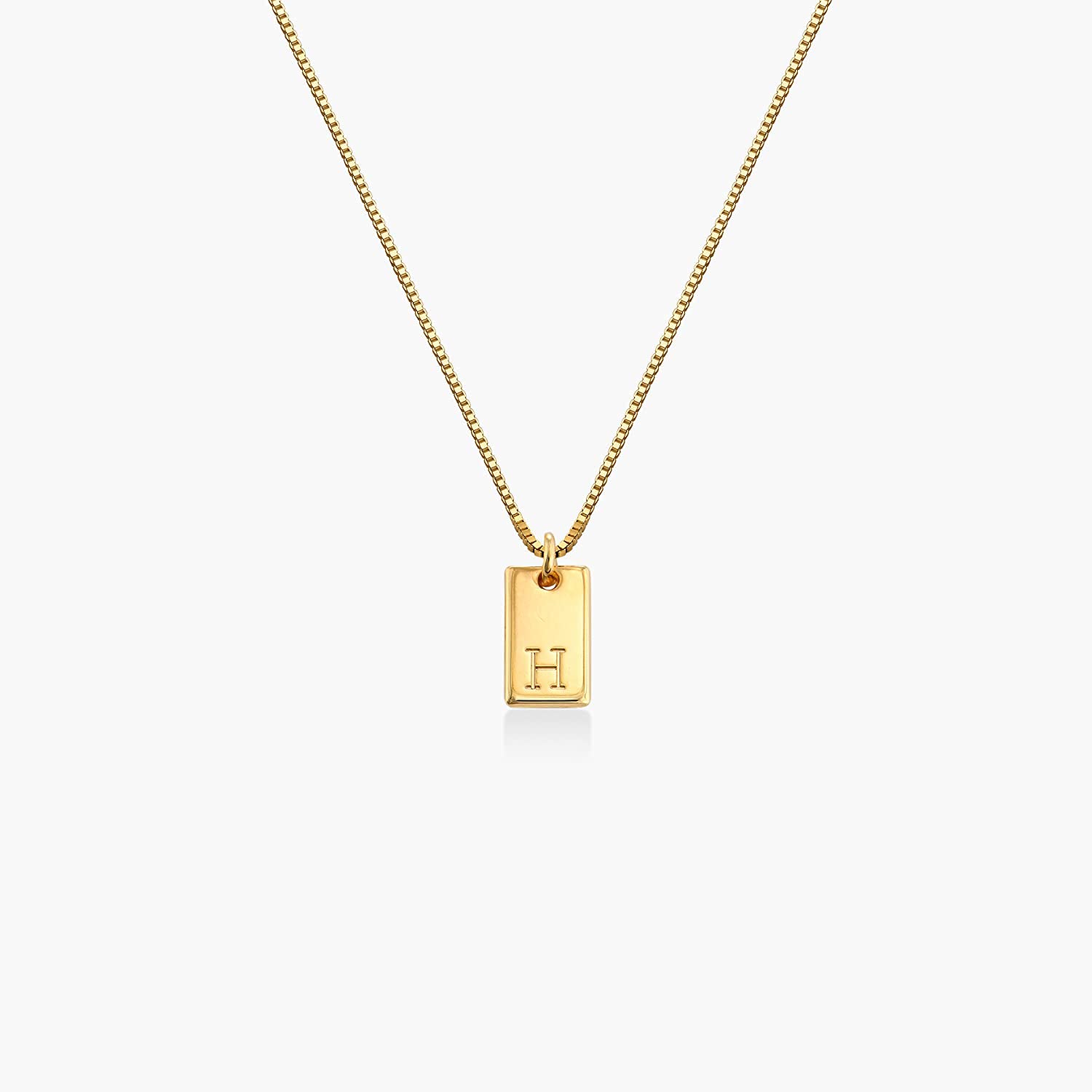 Oak&Luna - Willow Tag Initial Necklace - Personalized Customized Letter Pendant - Dainty Jewelry Gift for Women, Her - For Mother's Day, Christmas