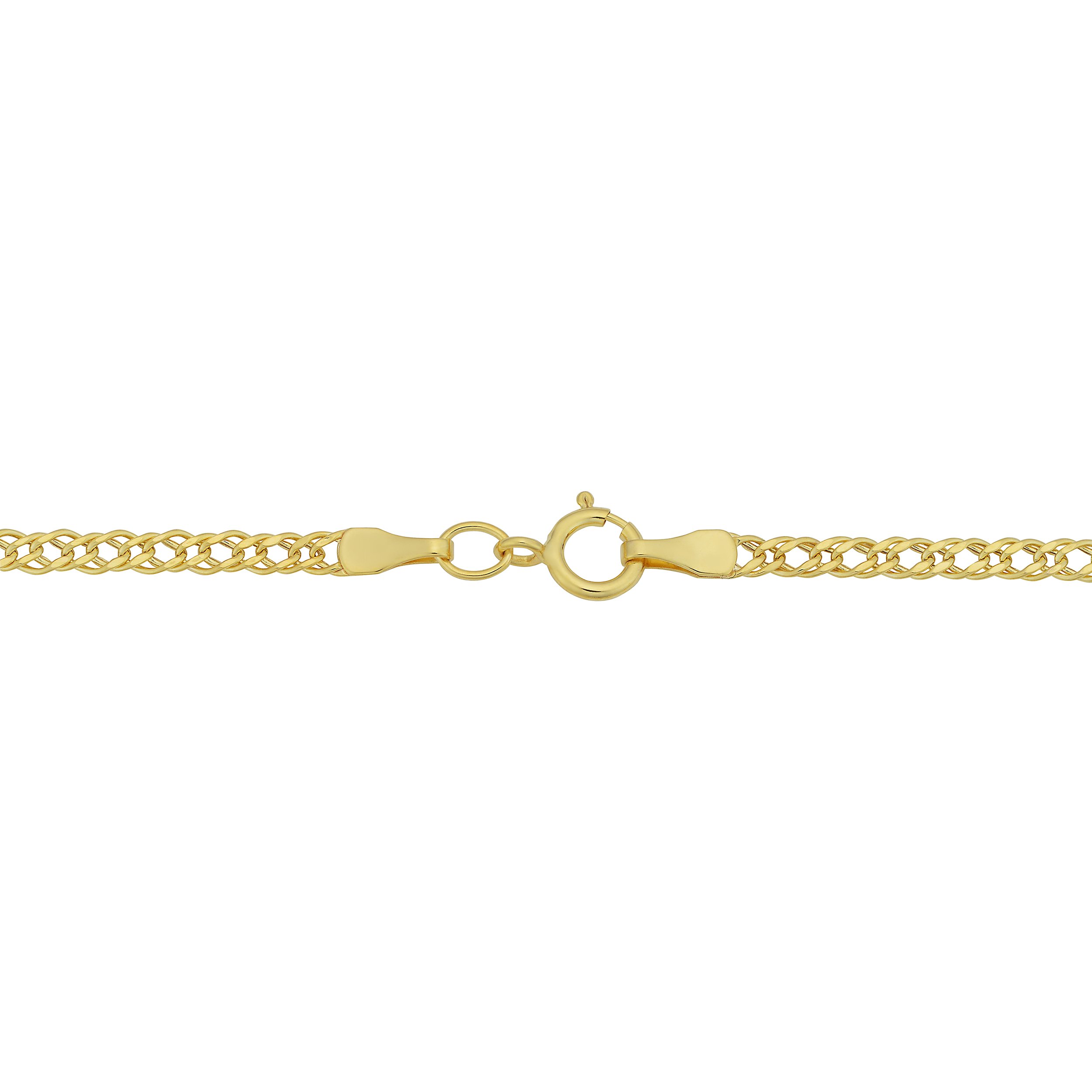 Kooljewelry 10k Yellow Gold Diamond Weave Curb Anklet (2 mm, 10 inch)
