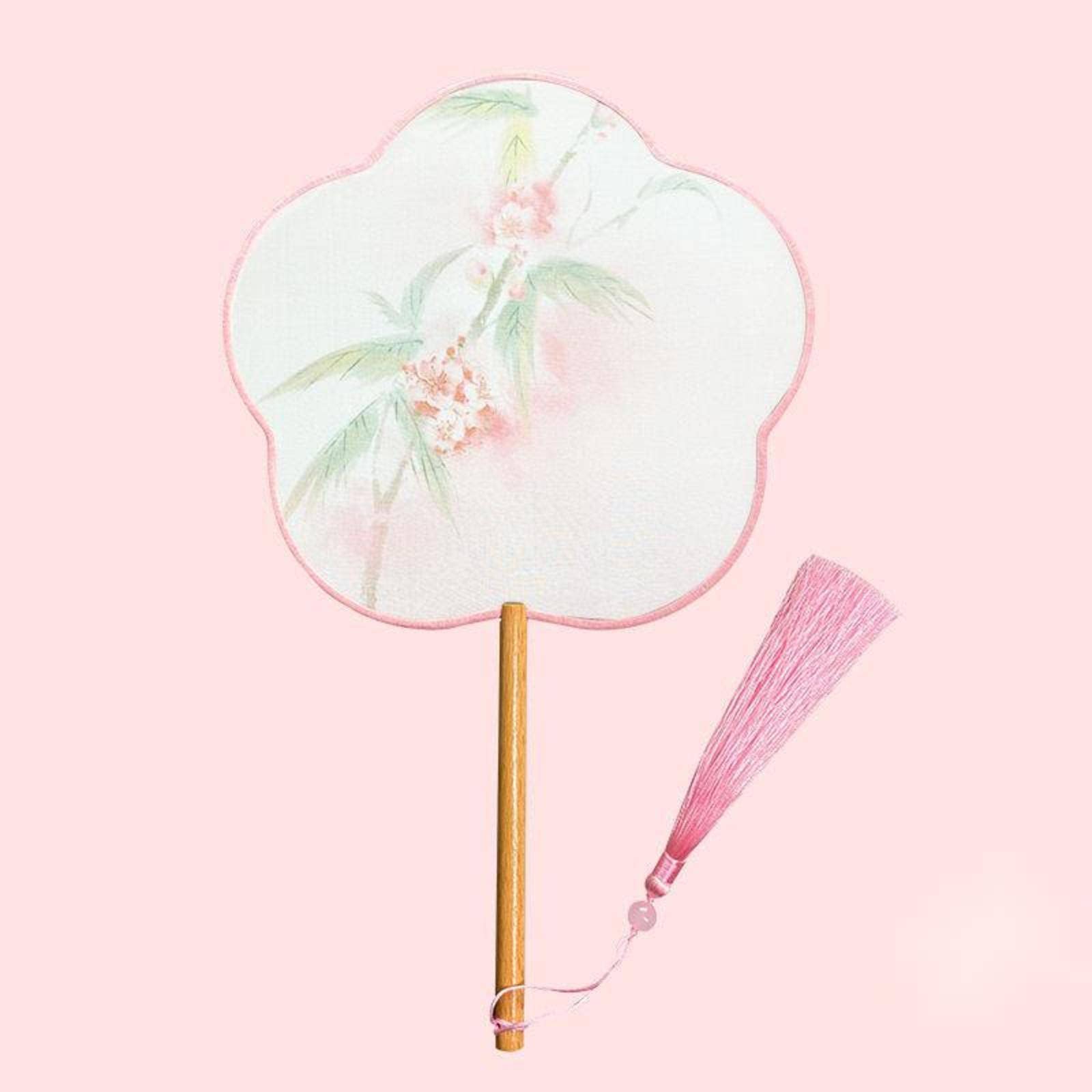 SAXTZDS Ancient Fan Fan Translucent Long Handle Group Fan Han Costume Costume Dance Fan Super Fairy Chinese Style Gift Special-Shaped Fan