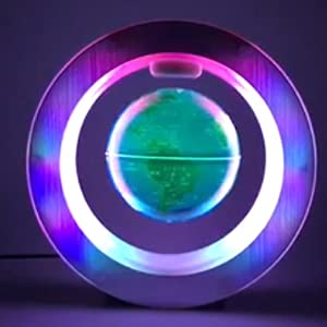 Magnetic Levitation Floating World Globe Desk, 4'' Electronic Antigravity Magnetic Levitating Floating Globe with Colorful LED World Map (English version)