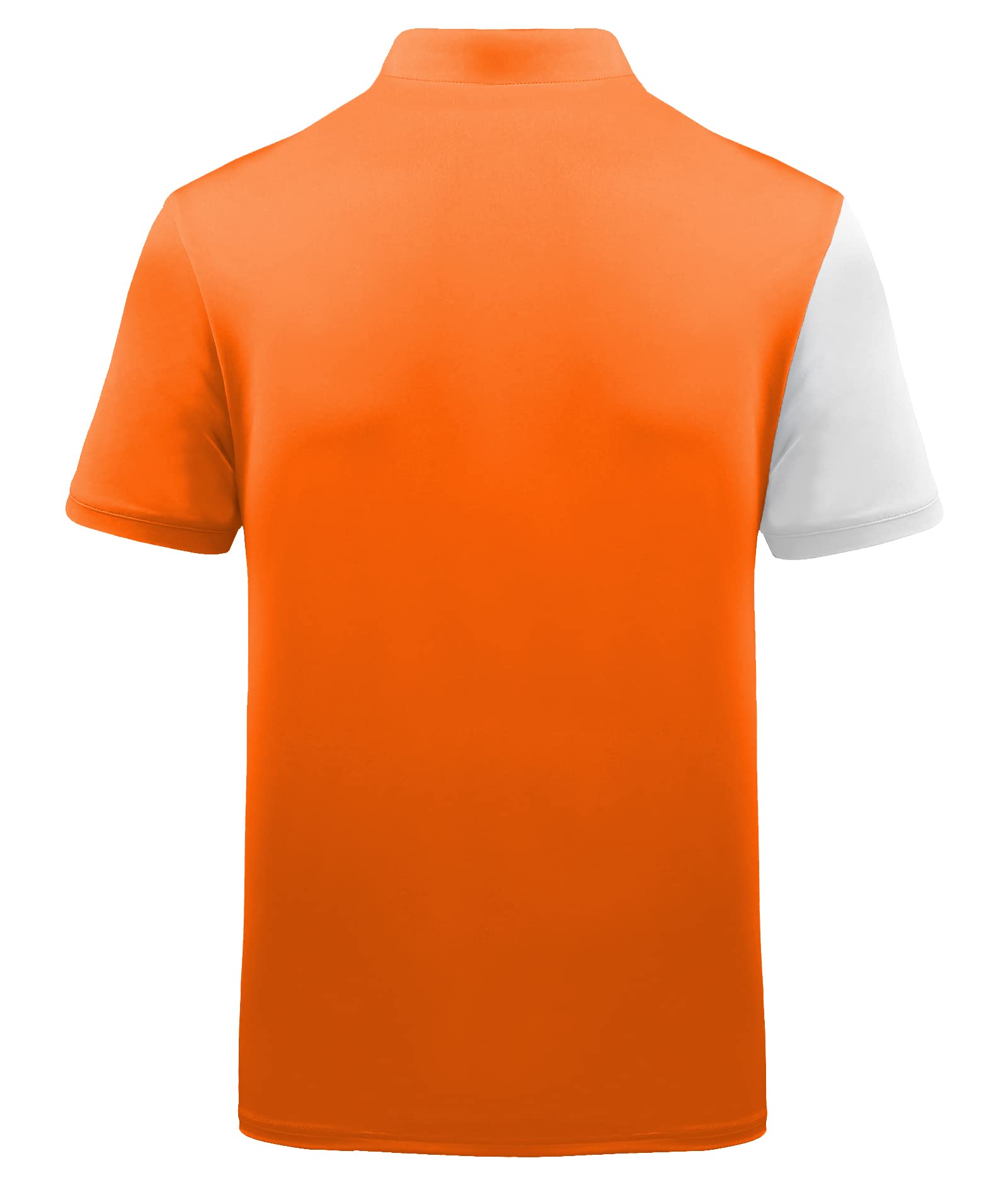 SCODI Mens Golf Shirt Moisture Wicking Performance Sport Short Sleeve Print Golf Polo Shirts for Men White Orange