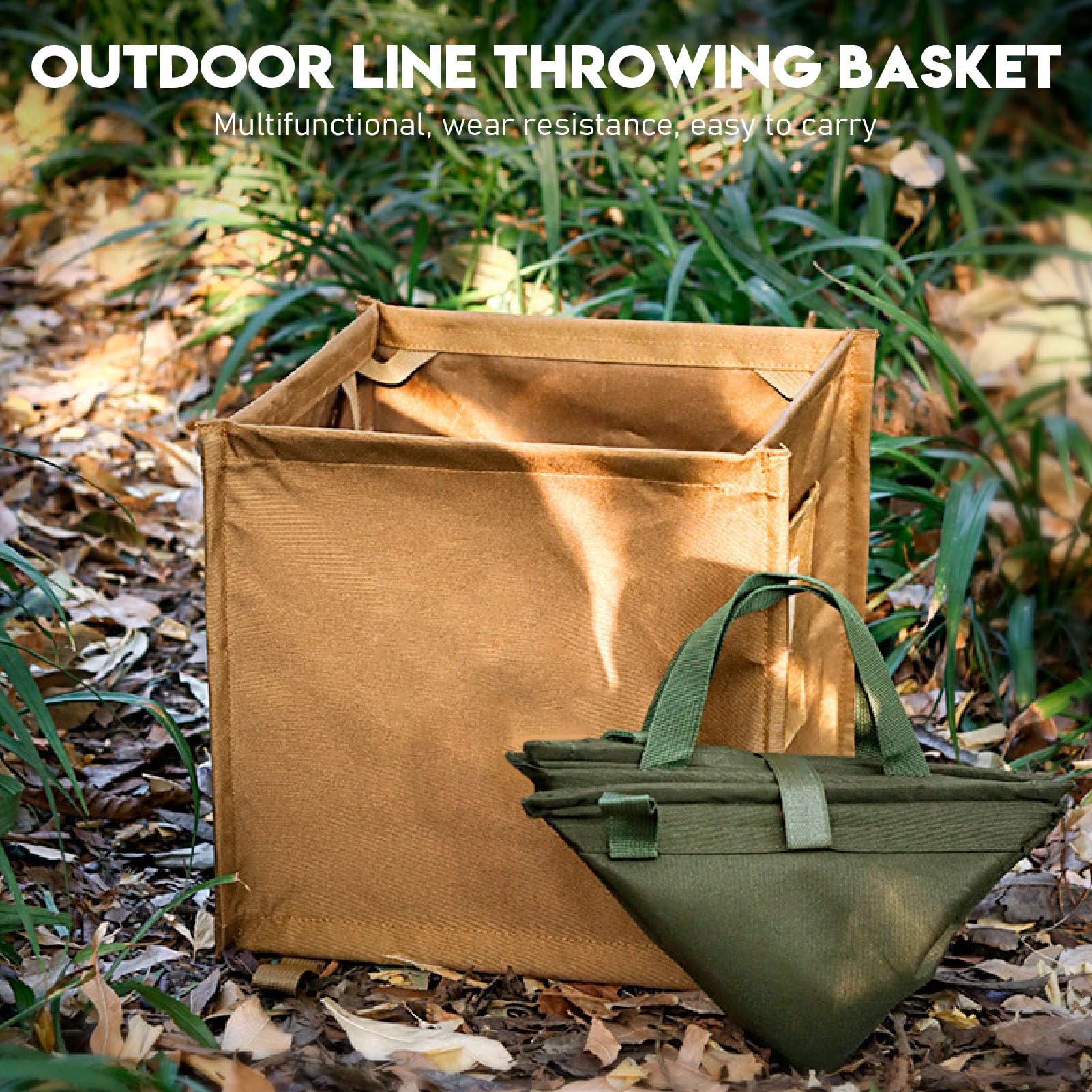 Yechiry 33L Arborist Throw Line Storage Cube, Throw Line Storage Basket, Tree Cutting Equipment Throwline Box - Outdoor Large Capacity Foldable Trash Can for Camping BBQ