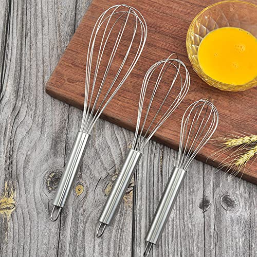 kitchen Wire Whip, Stainless Steel Spring Whisk, LightWeight Manual Mixers, Portable Cream Egg Beater, Anti Rust Spring Egg Whisk, Versatile Egg Mixing Tool, Durable Wire Whip for Cooking Whipping