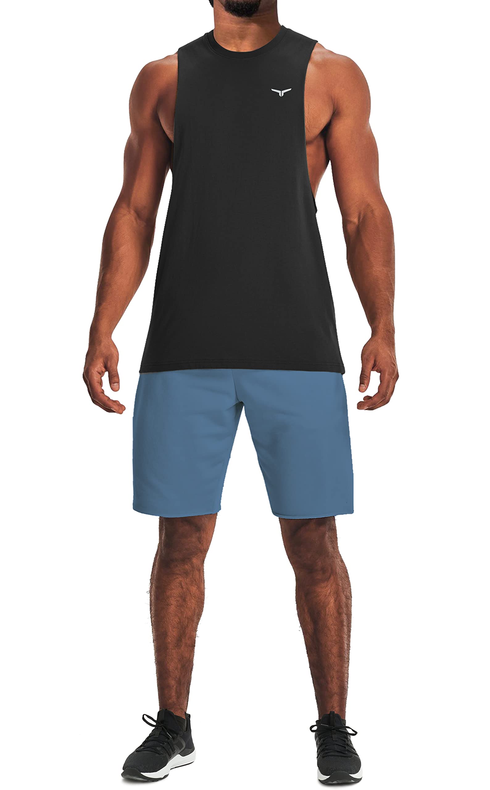 Project Titan Men's Workout Drop Arm Tank Top Cut Off Sleeveless Muscle Tank Gym Shirt