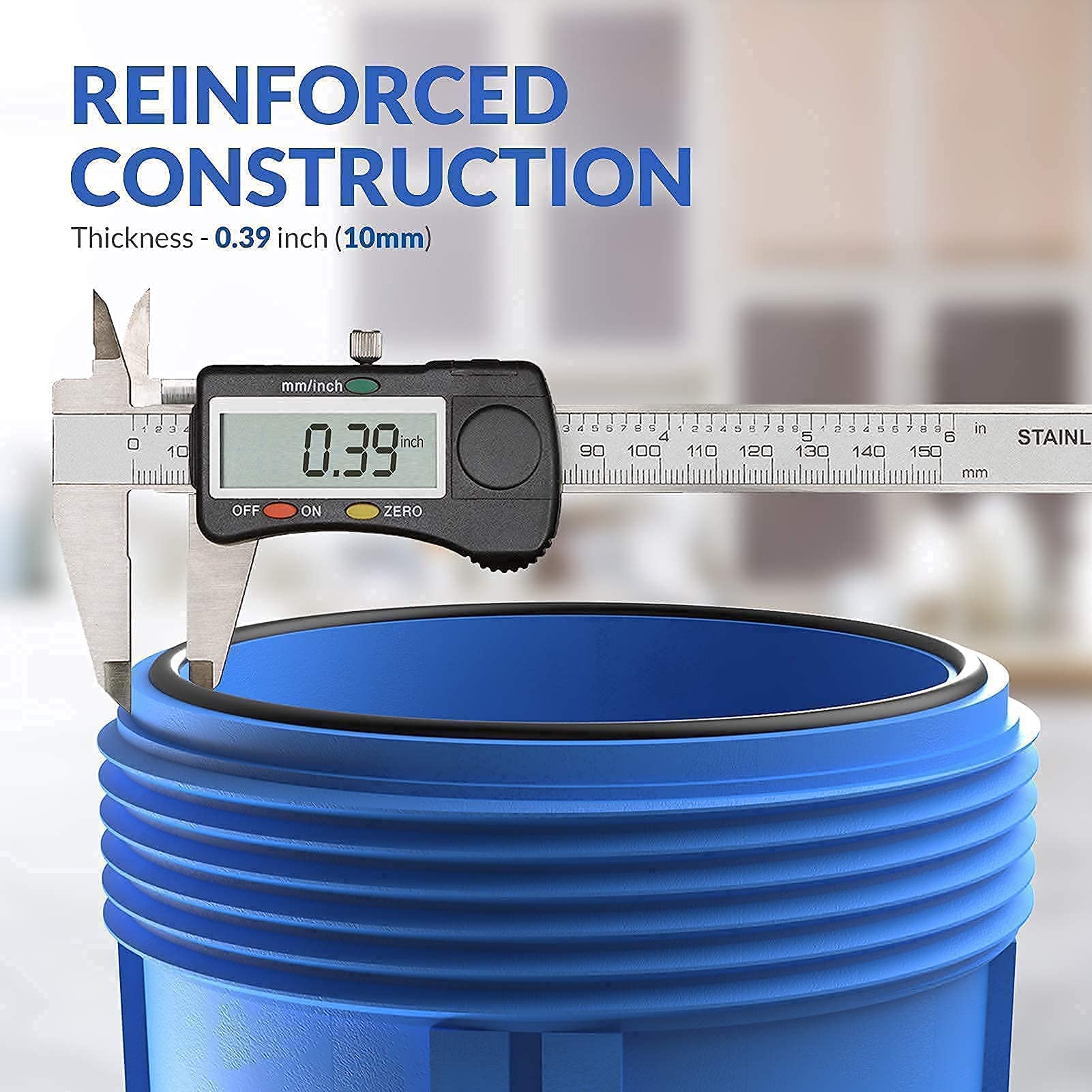 SimPure 10-inch Filter Housing with 10" x 4.5" CTO Carbon Filter Cartridges, Whole House Water System for Well and City Water