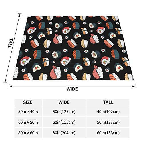 Sushi Throw Blanket Warm Ultra-Soft Micro Fleece Blanket for Bed Couch Living Room(Young