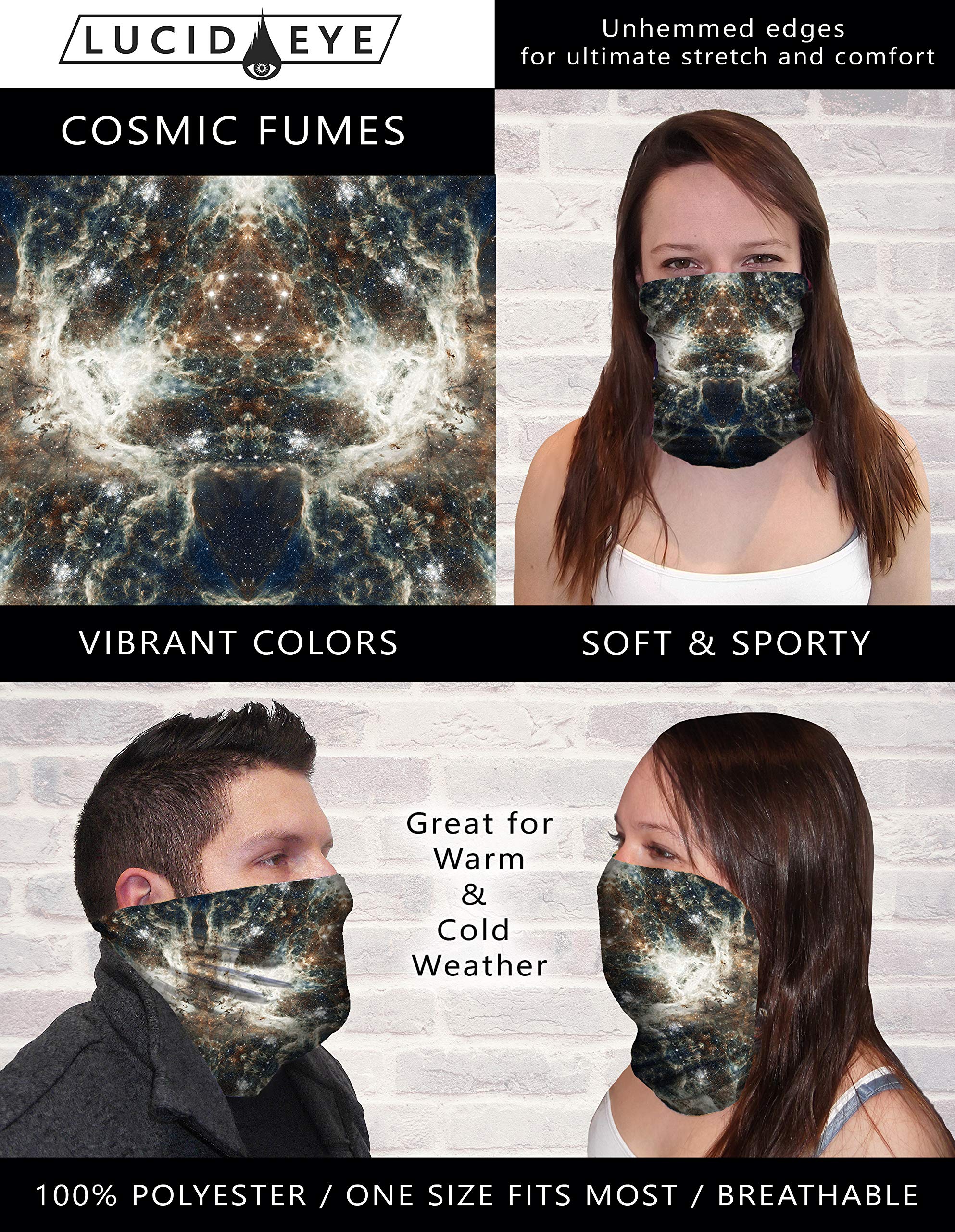 Lucid Eye Neck Gaiter Multipack 3PCS, Colorful Festival Series, Stretchy Tube Scarf