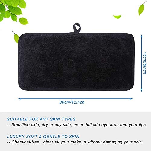 KinHwa Reusable Makeup Remover Cloths Soft Microfiber Face Cleansing Cloth Magically Remove Cosmetics Only with Water 6inch x 12inch 6 Pack White