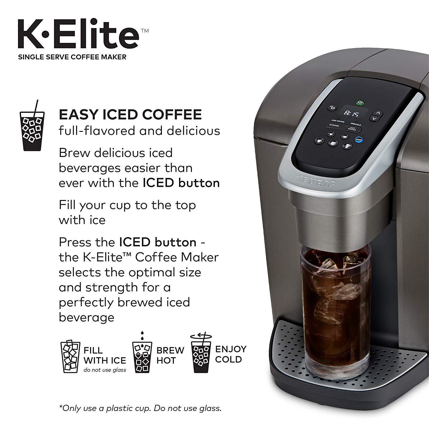 Keurig K-Elite Single Serve Brewer, Brushed Slate and Keurig 14oz Contigo AUTOSEAL West Loop Vacuum Seal, Silver