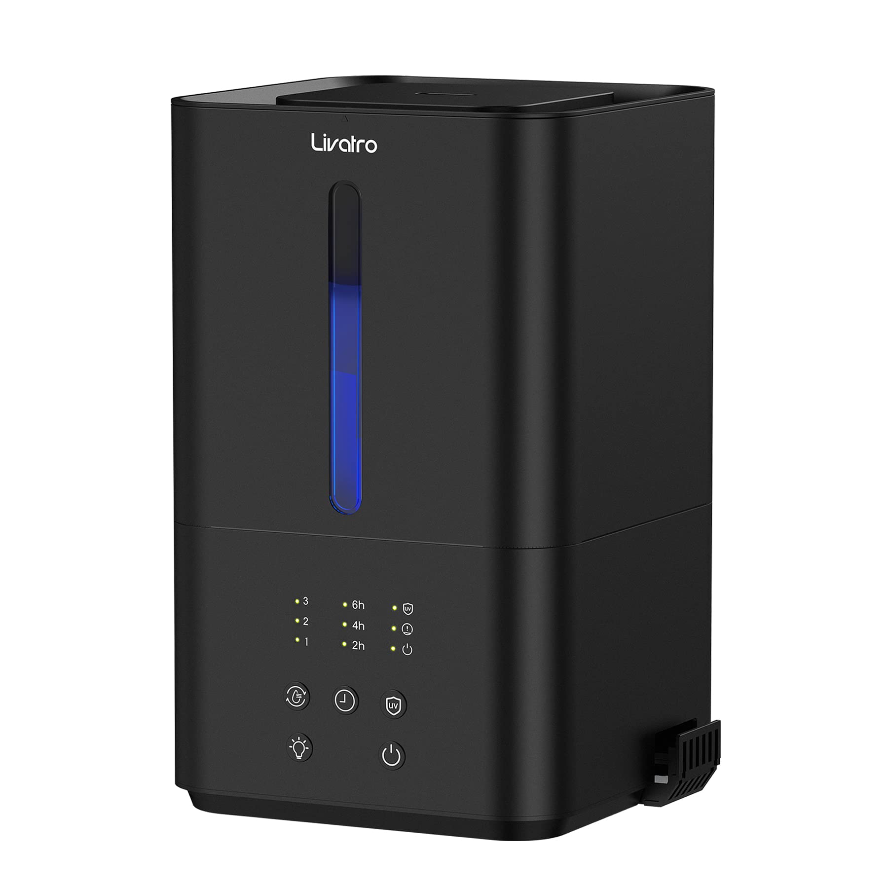 Livatro 4.5L Top Fill Humidifiers for Bedroom Large Room Home, Cool Mist Air Diffuser with Essential Oil Tray, Ultrasonic Quiet and Night Light, Timer, Auto-Shut Off, Black