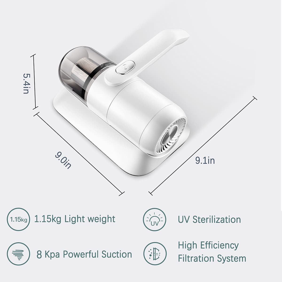 Mattress Vacuum Cleaner, Handheld UV Vacuum Effectively Clean Up Bed, Pillows, Cloth Sofas, and Carpets