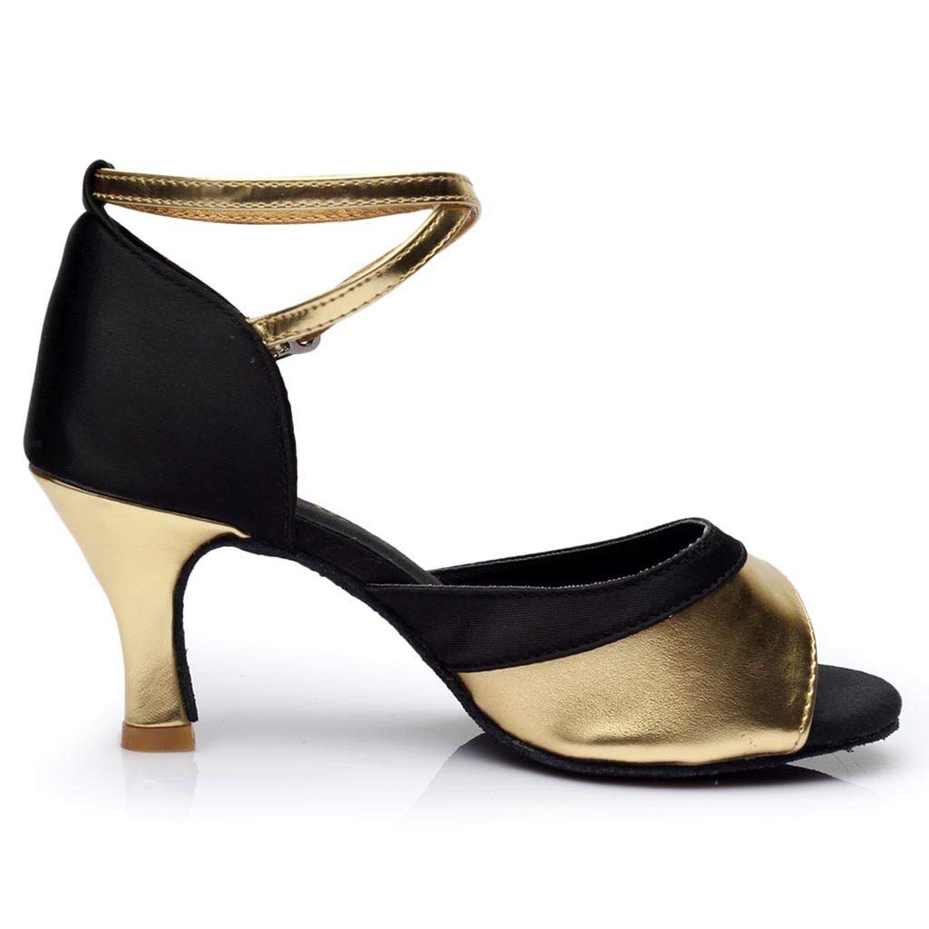 MLAGJSS Women Rhinestone Ballroom Dance Shoes Latin Salsa Performance Dance Shoes