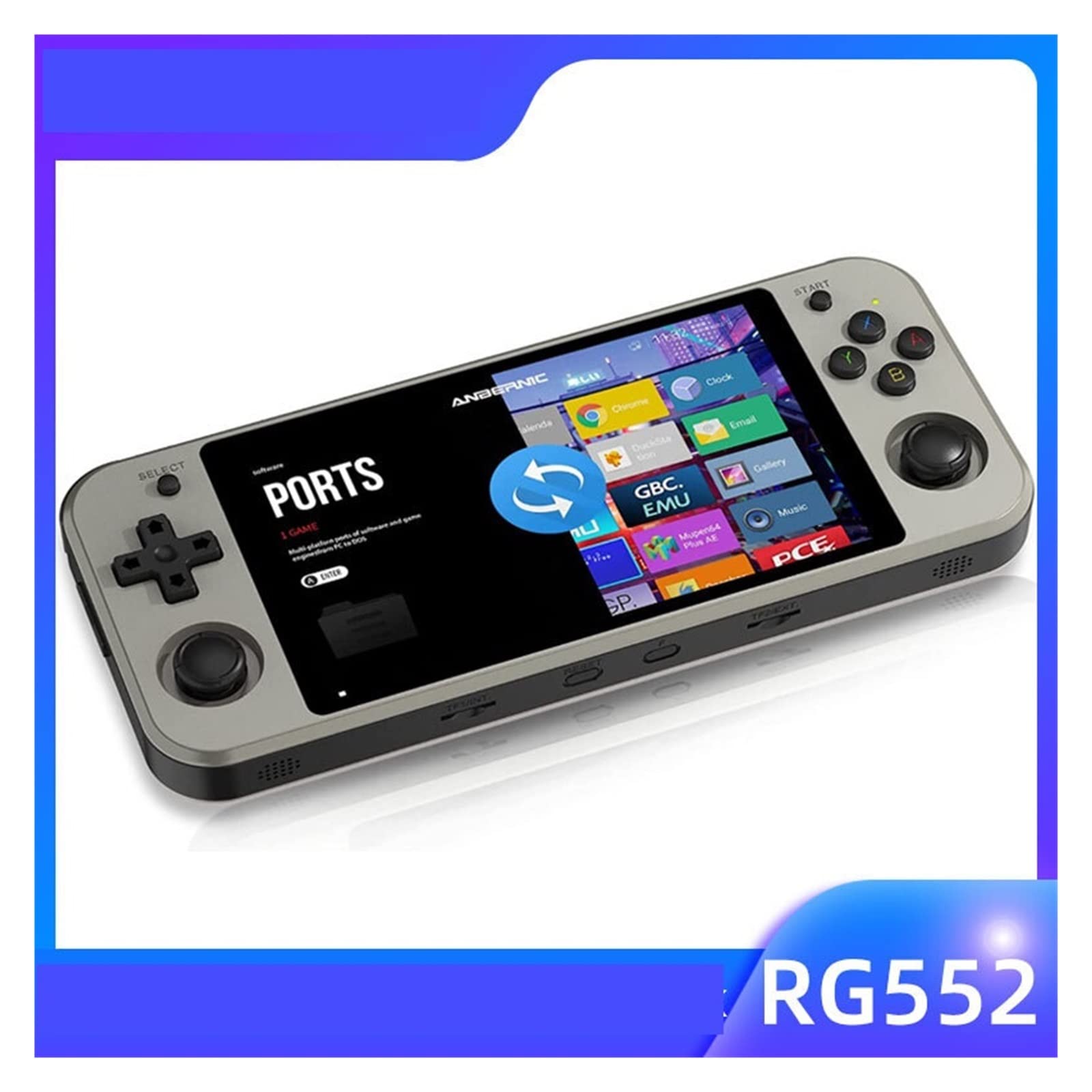 RG552 Handheld Game Console 5.36-inch IPS Touch Screen Video Game Player (Color : RG552 B 80G US Plug)