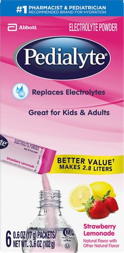Pedialyte Electrolyte Powder Strawberry Lemonade, 6 Ct